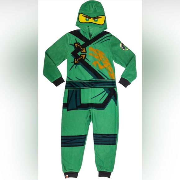 Lego | Pajamas | Euc Kids Lego Ninjago Onepiece Hooded Onesie Fuzzy ...